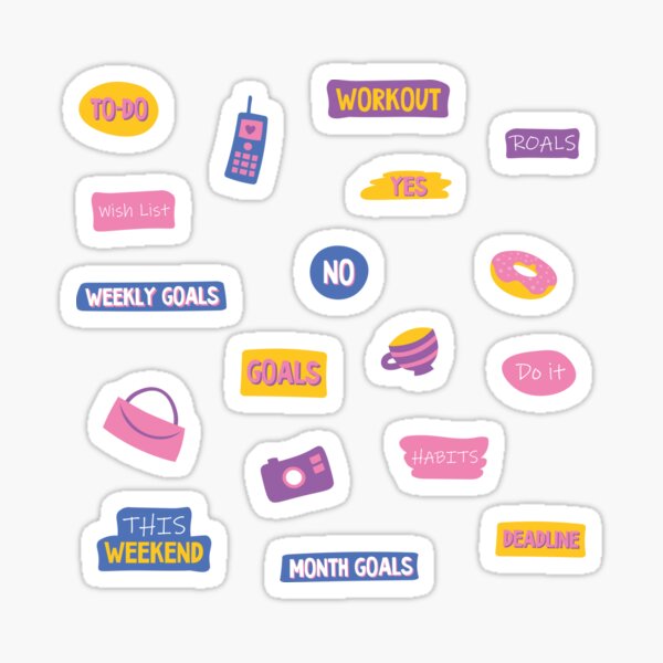 "Wish list sticker pack" Sticker for Sale by DigiAesthetics | Redbubble