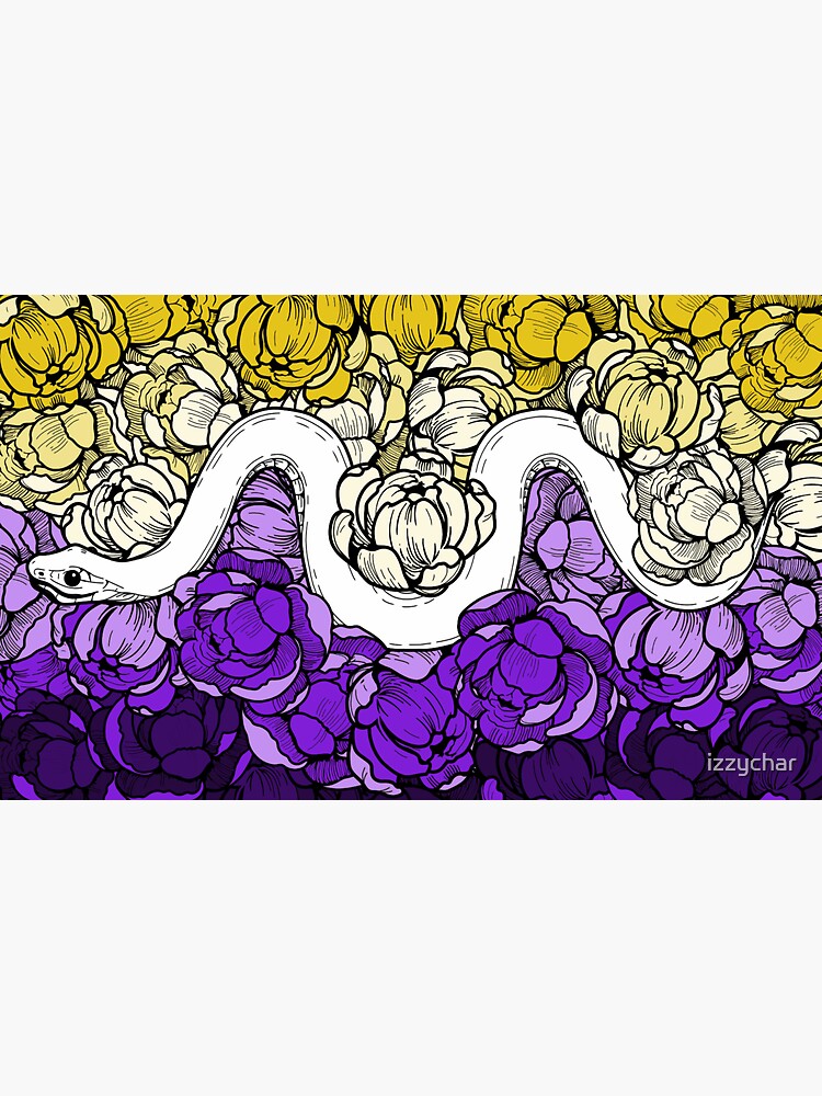 "Floral Snake Nonbinary Pride Flag" Sticker for Sale by izzychar ...
