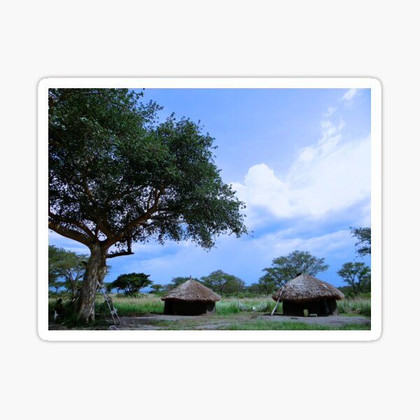 "Classic African grass round hut" Sticker for Sale by exploramum ...