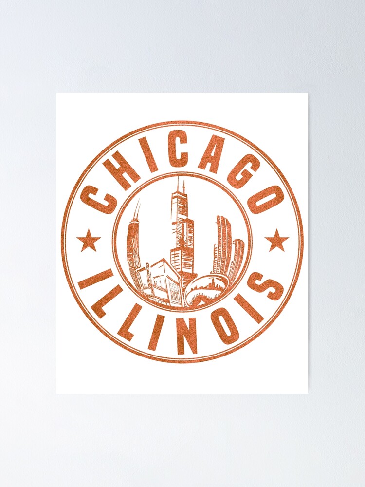 "Retro Chicago Illinois Logo" Poster by Worlddiscoverer | Redbubble
