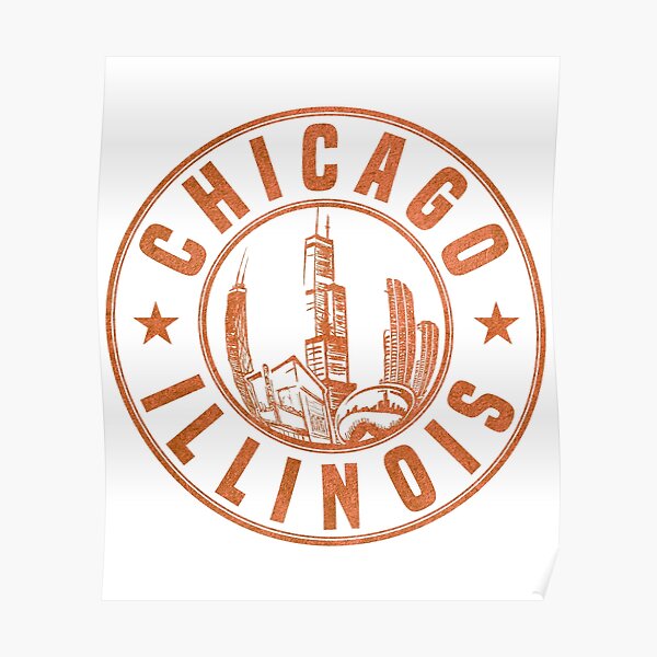 "Retro Chicago Illinois Logo" Poster by Worlddiscoverer | Redbubble
