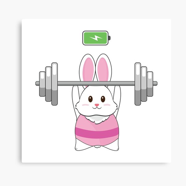 Bunny Weightlifting Wall Art | Redbubble