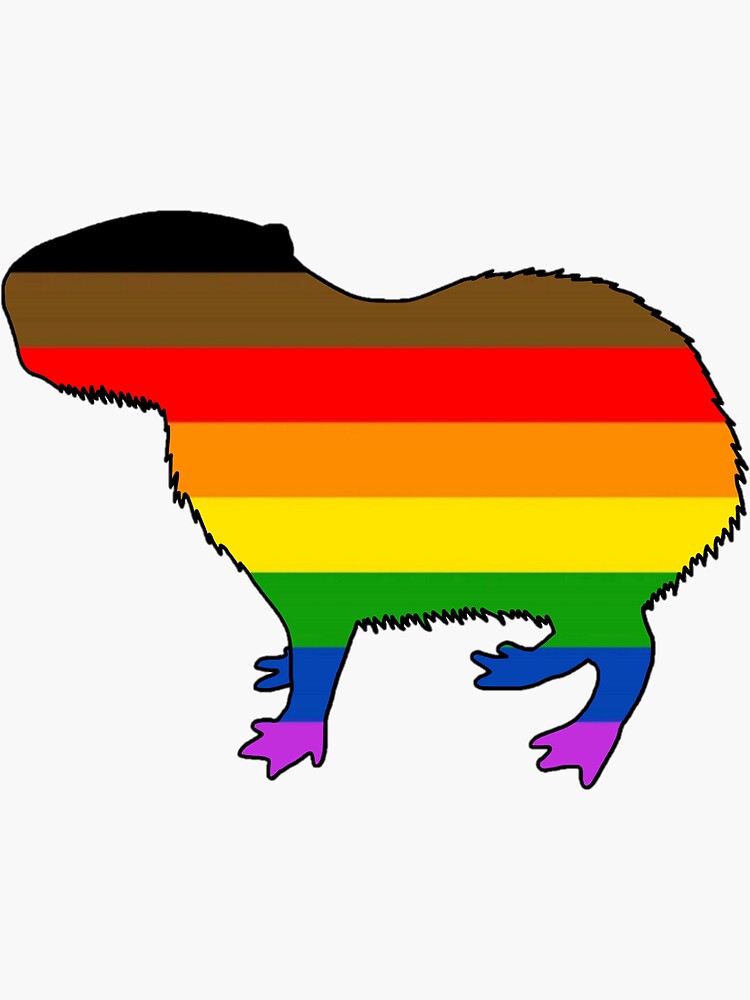 "Rainbow Flag Capybara" Sticker for Sale by taylorrowan | Redbubble