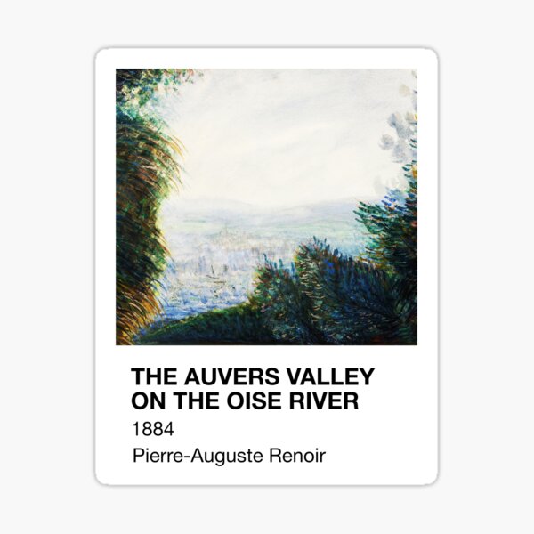 Pegatina «El valle de Auvers en el río Oise Pierre-Auguste Renoir ...