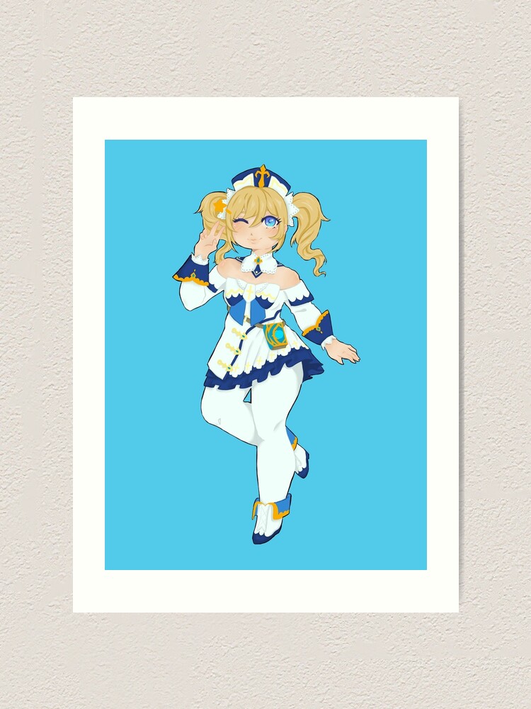 "Barbara Chibi Genshin IMpact" Art Print by stickerlore | Redbubble