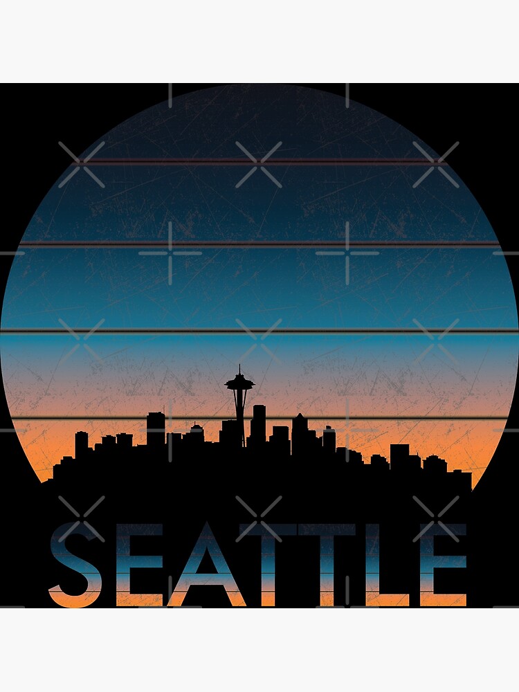 "SEATTLE sunset design, silhouette design, sunset design, SEATTLE ...