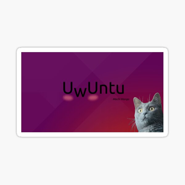 Pegatina con la obra «UwUntu Fondo de Pantalla 1 "Mochi Mango"» de ...