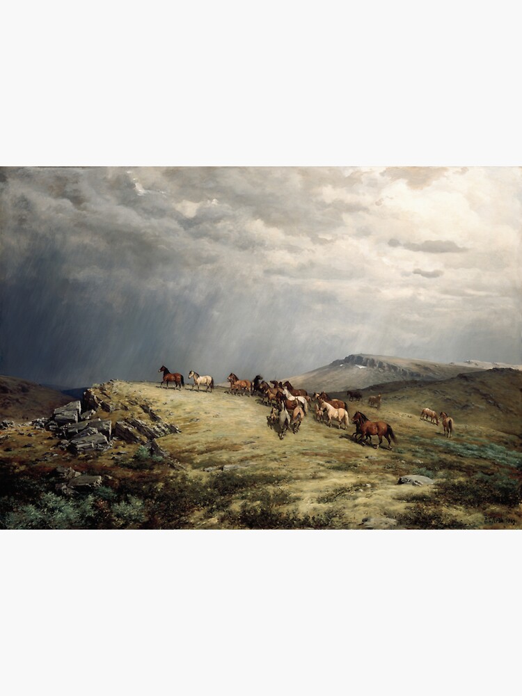 "Horses in the Mountains, by Peter Nicolai Arbo" Sticker for Sale by ...