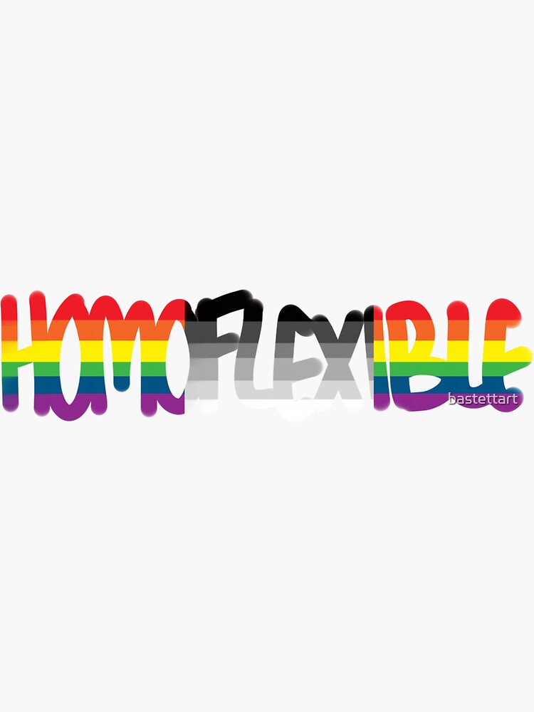 "Homoflexible" Sticker by bastettart | Redbubble