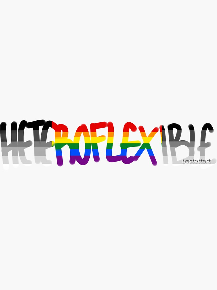 "Heteroflexible" Sticker by bastettart | Redbubble