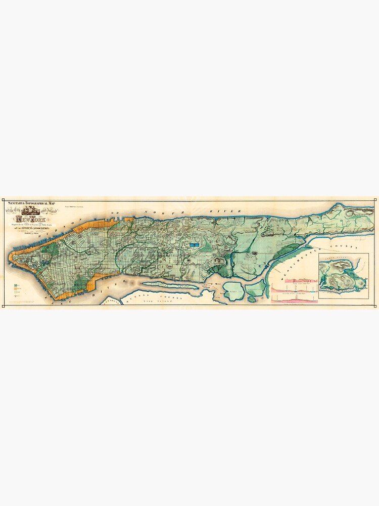 "Viele Manhattan Map" Sticker for Sale by WWestmoreland | Redbubble
