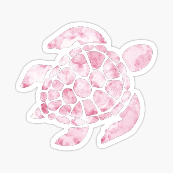 "Pink Watercolor Turtle" Sticker by hanstrickland99 | Redbubble