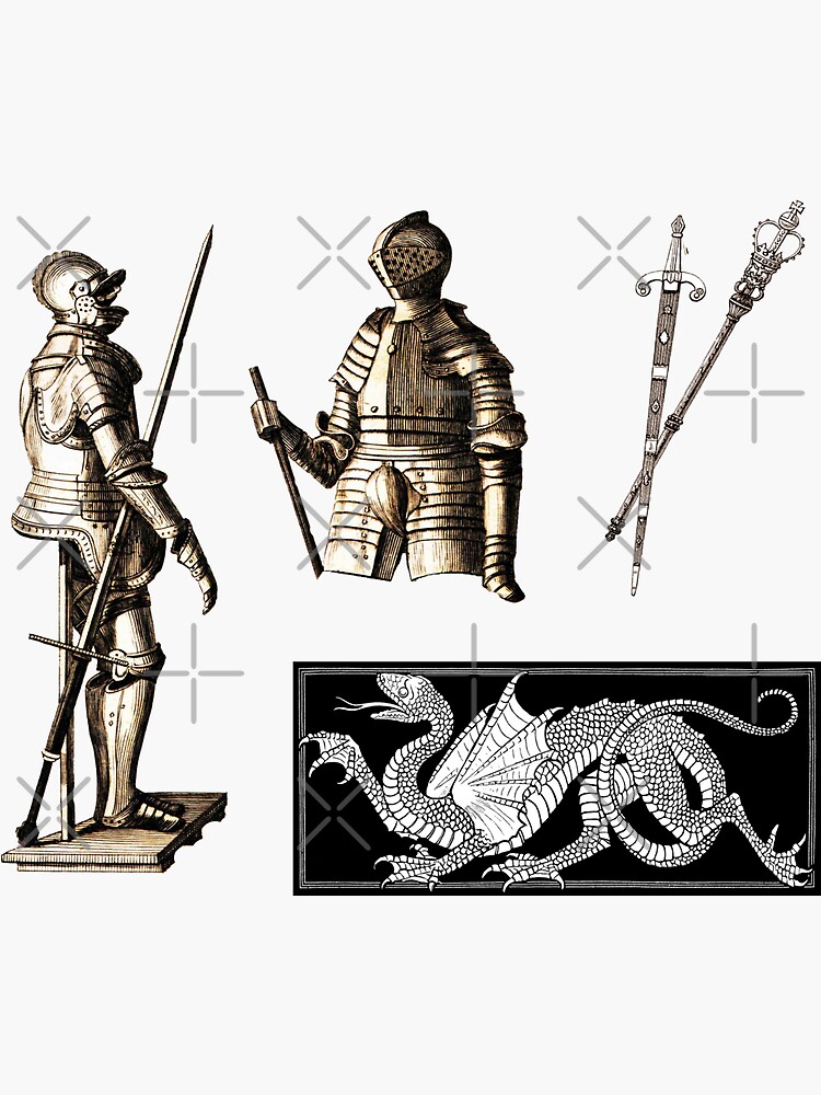 "Knights Sticker Pack - Vintage Retro Anime Comic" Sticker for Sale by ...