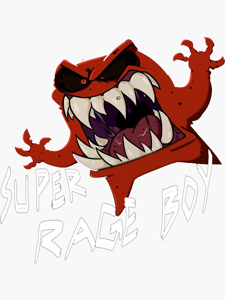 "Super Rage Boy" Sticker for Sale by GetFrankered | Redbubble