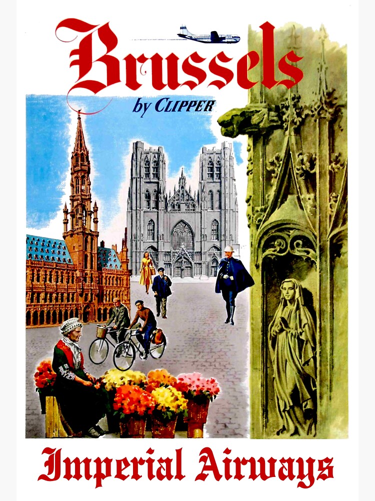 "IMPERIAL AIRWAYS; Fly to Brussels Print" Sticker by posterbobs | Redbubble