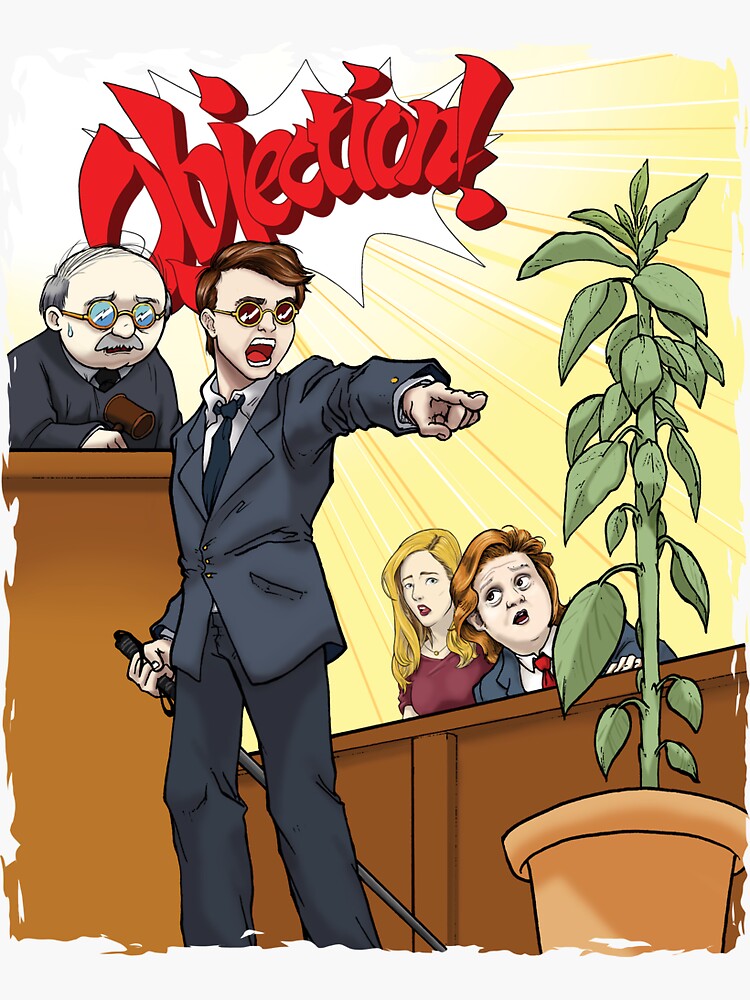 "Objection! Phoenix Wright vs Daredevil" Sticker for Sale by ...