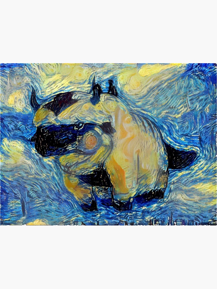 "Appa in Flight Avatar the Last Airbender Starry Night" Sticker by ...