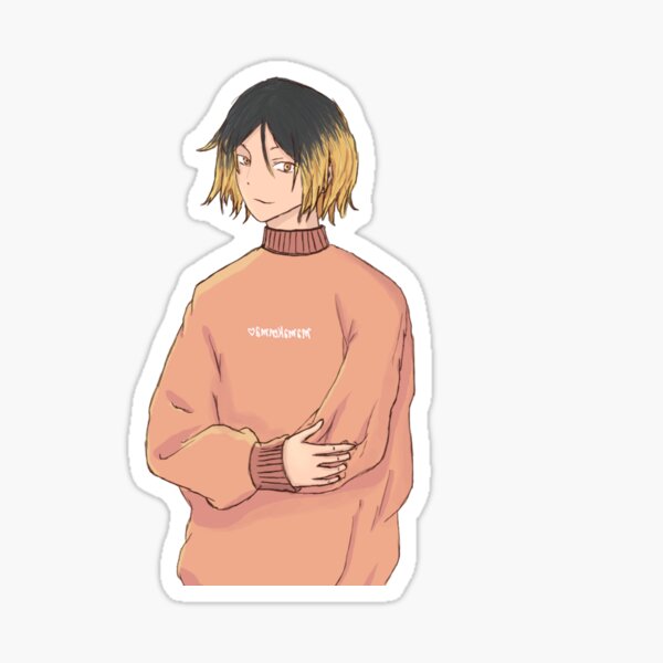 "Kenma Kozume-Haikyuu in a sweater(transparent)" Sticker by luisital ...