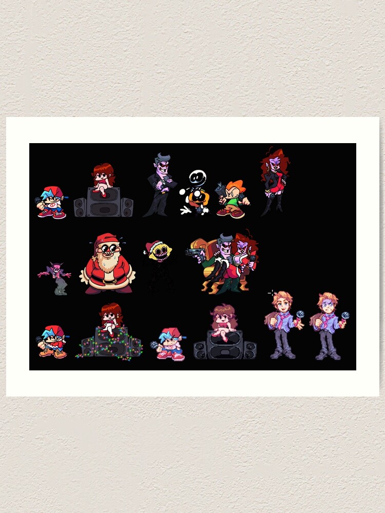 "Friday Night Funkin (FNF) Characters" Art Print by RedMerce | Redbubble