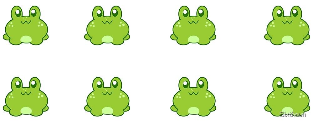 "Cute chibi green frog set" by Sixthsun | Redbubble