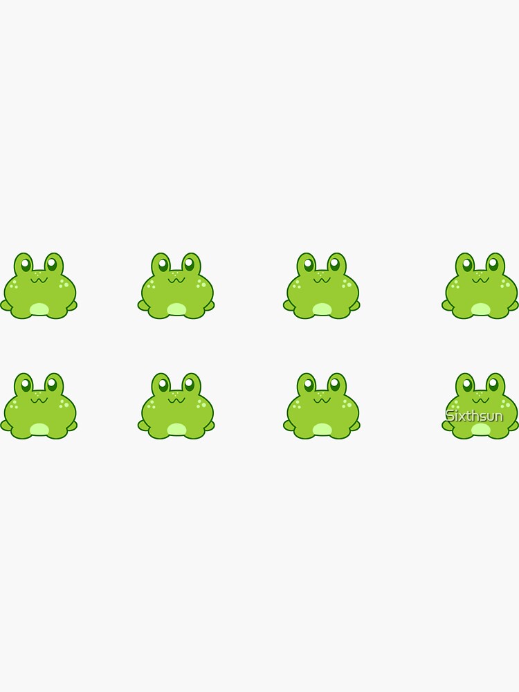 "Cute chibi green frog set" Sticker for Sale by Sixthsun | Redbubble