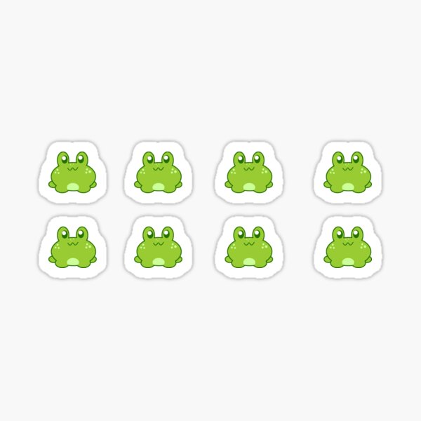 "Cute chibi green frog set" Sticker for Sale by Sixthsun | Redbubble