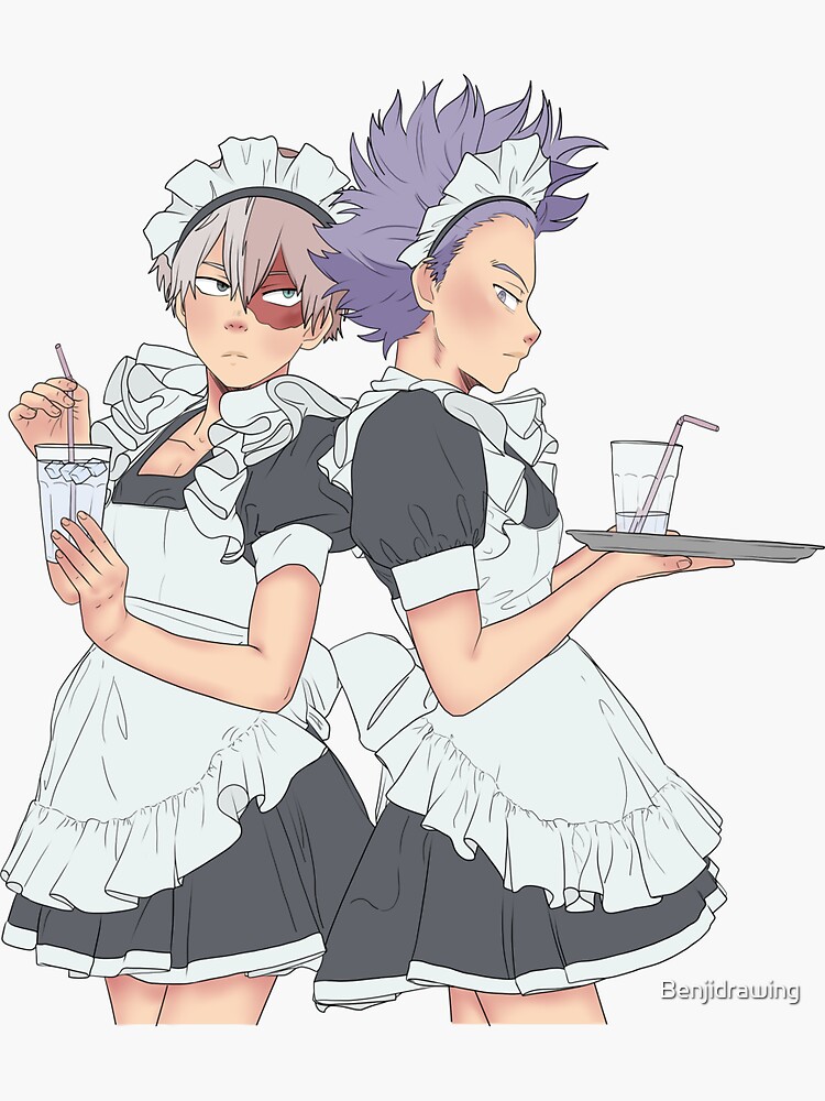 Pegatina «Shoto Todoroki Shinsou Maid» de Benjidrawing | Redbubble