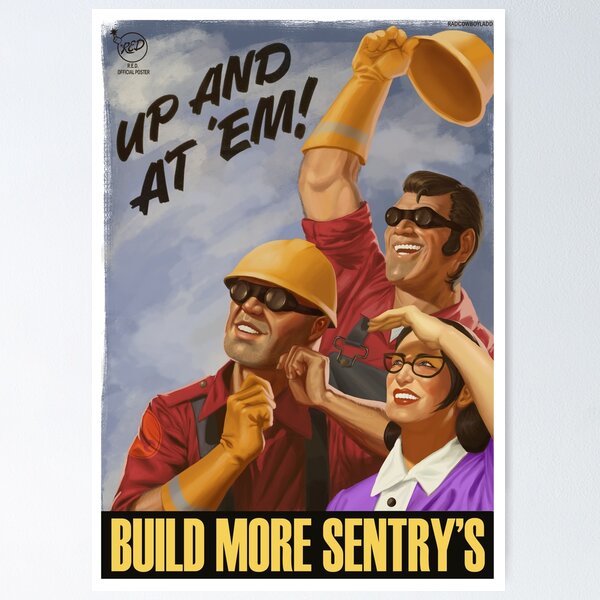 "TF2 Engineer Propaganda Poster" Poster for Sale by RadCyberDad | Redbubble