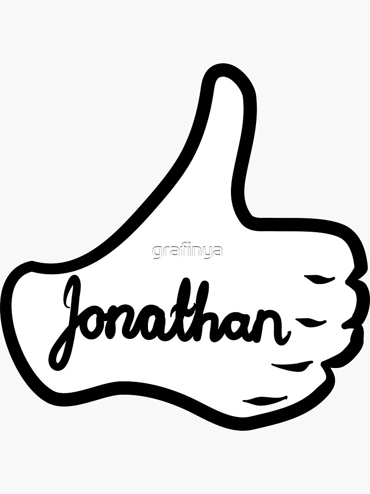 "Men name Jonathan" Sticker for Sale by grafinya | Redbubble