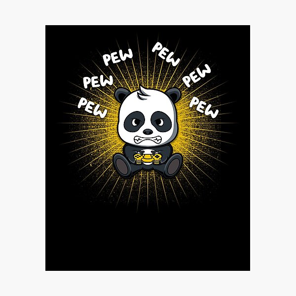 "Pew Pew Panda Gaming" Photographic Print by BLake77777 | Redbubble