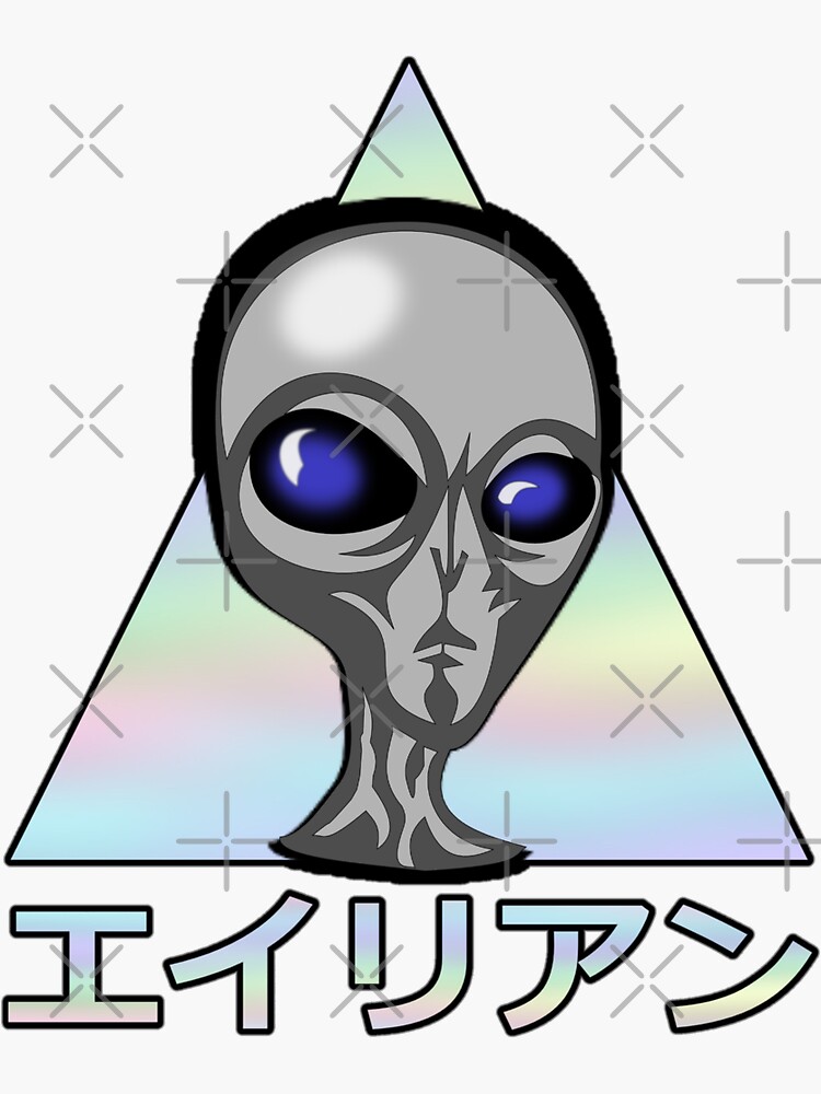 "Japanese alien pastel background" Sticker for Sale by Mandala-Corner ...