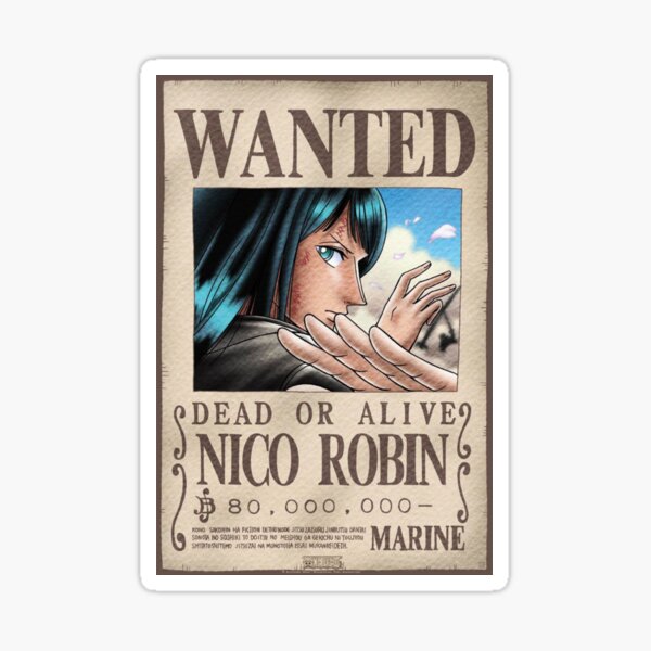 "WANTED NICO ROBIN" Sticker by EzeGuitachi | Redbubble