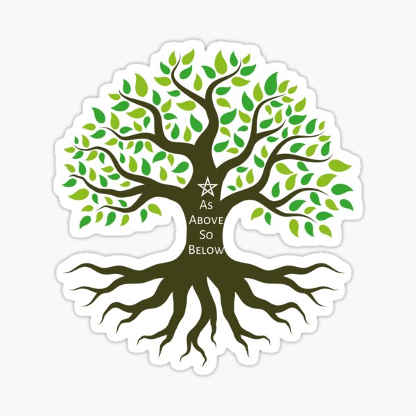 "As Above So Below World Tree (Color)" Sticker for Sale by HopkinsWitch ...