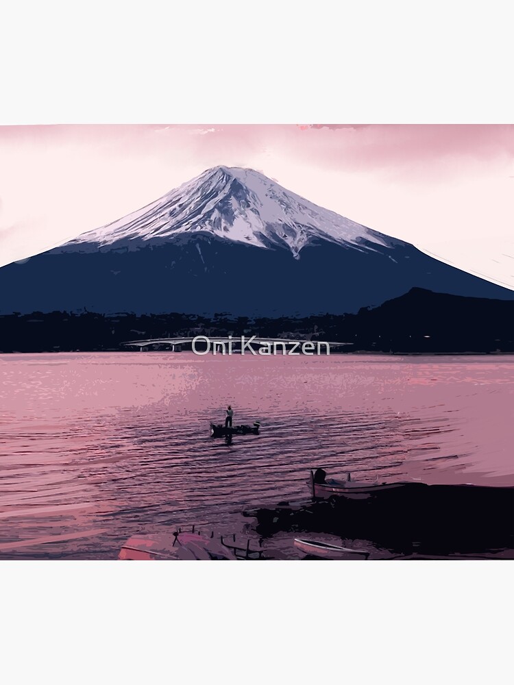 Póster «Monte Fuji Vaporwave Lago Ashinoko Sunset | Paisaje japonés» de ...