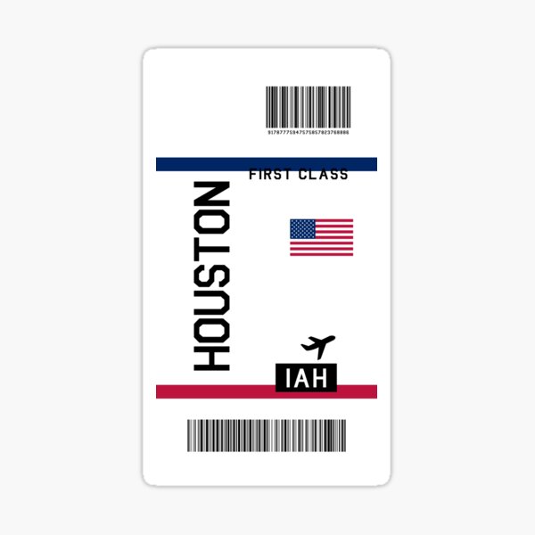 "Flight Ticket Houston" Sticker by swaynowo | Redbubble
