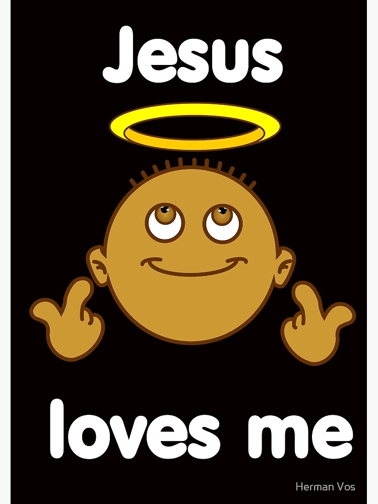 "Brown boy Angel with: Jesus love me" Poster for Sale by Hermannes ...