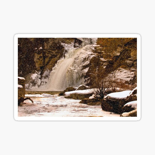 "Linville Falls Snowfall " Sticker by milesmoody | Redbubble