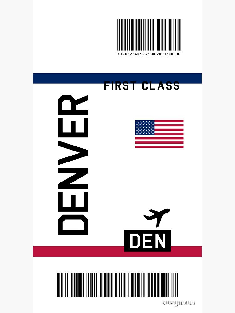 "Flight Ticket Denver" Sticker by swaynowo | Redbubble