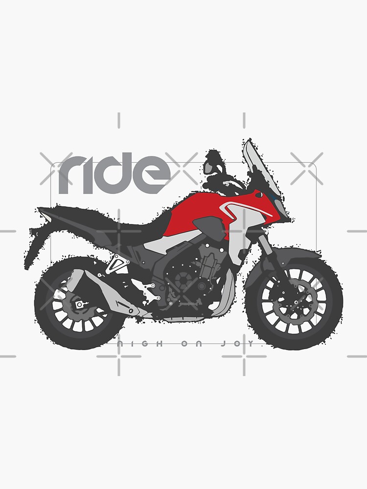 "Ride honda cb500x red" Sticker for Sale by NighOnJoy | Redbubble