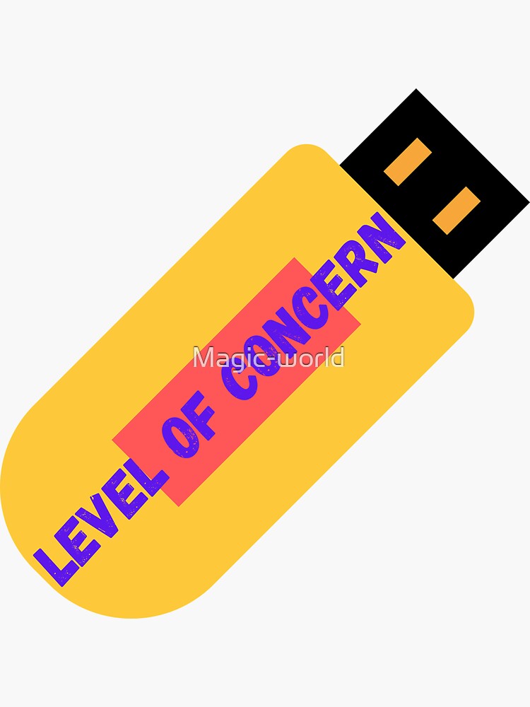 "Level of concern usb" Sticker for Sale by Magic-world | Redbubble