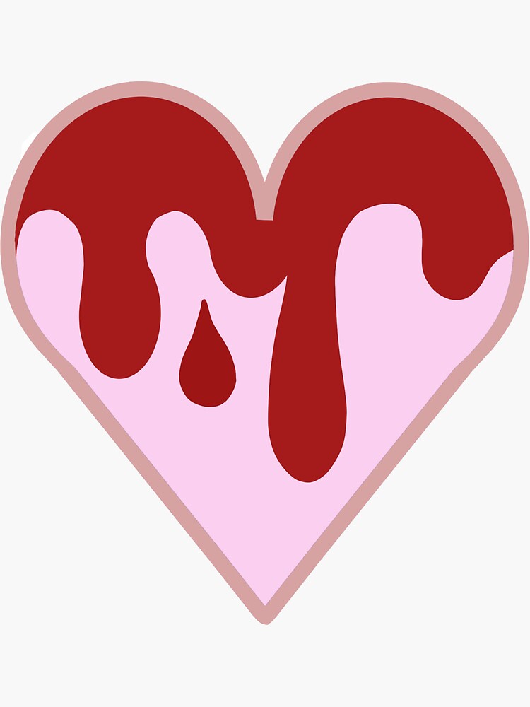 "pink aesthetic drip heart sticker" Sticker for Sale by rccdesigns ...