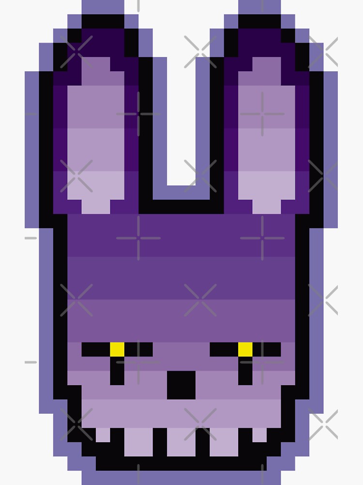 "Purple Pixel Art Skull Rabbit" Sticker for Sale by LizardGlow | Redbubble