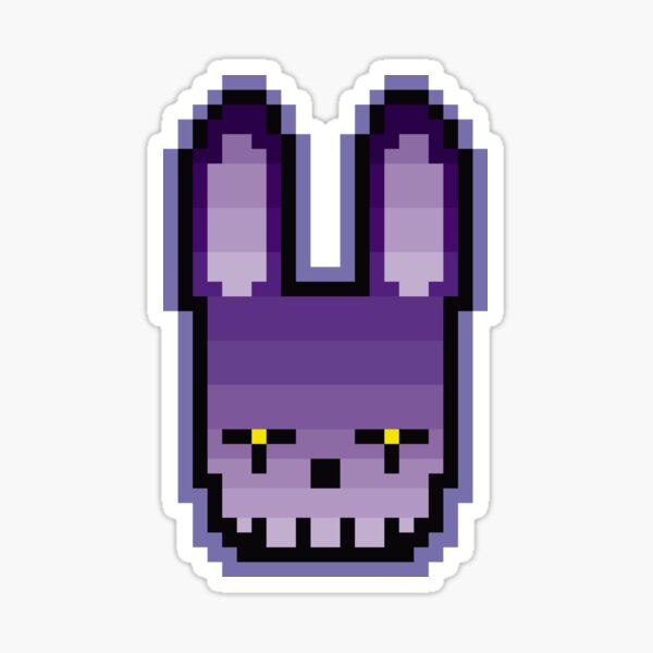 "Purple Pixel Art Skull Rabbit" Sticker for Sale by LizardGlow | Redbubble