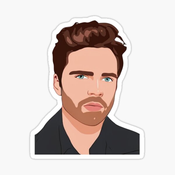 "Sebastian Stan Cartoon Art " Sticker for Sale by ecdato | Redbubble