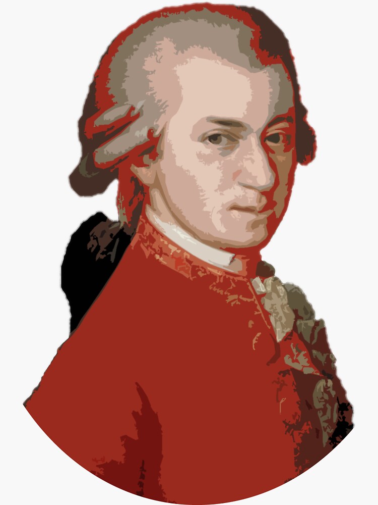"Mozart" Sticker by Zeefy | Redbubble