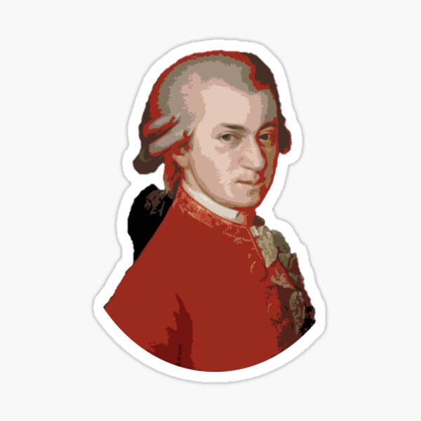 "Mozart" Sticker by Zeefy | Redbubble