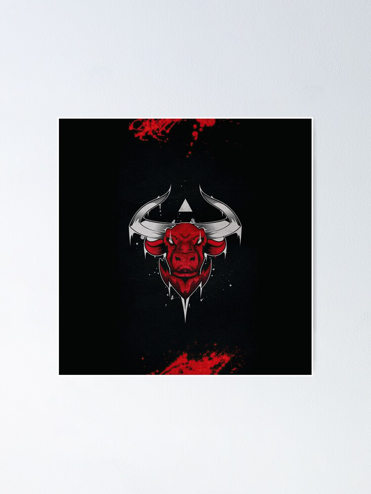 "Red Angry Bull" Poster for Sale by VintagePrada | Redbubble