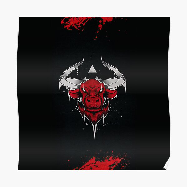 "Red Angry Bull" Poster for Sale by VintagePrada | Redbubble