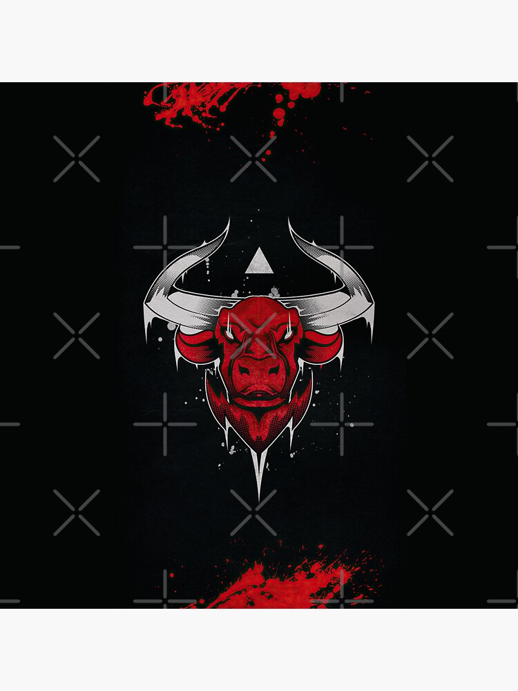 "Red Angry Bull" Sticker for Sale by VintagePrada | Redbubble