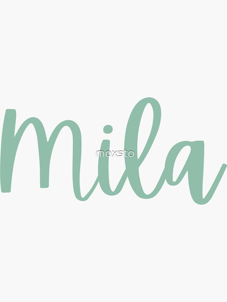 "Mila Name - Sage Green" Sticker for Sale by moxsto | Redbubble